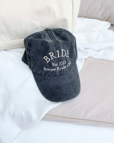Boujee Bride Club Cap - Washed Black | The Boujee Bride