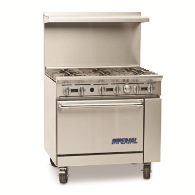 RANGE, 36", 6 OPEN BURNERS Imperial (Middleby) Model No. IR-6 ...