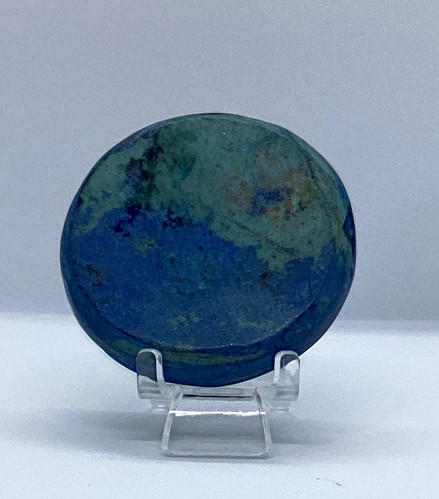 Azurite with Malachite Unpolished Disc | Crystal D'Lites