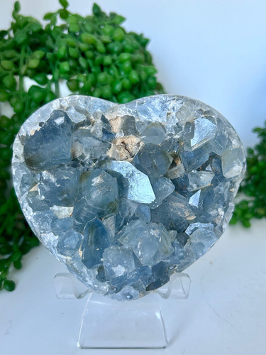 Celestite Geode Heart | Crystal D'Lites