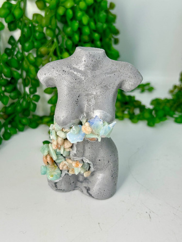 Amazonite, Sunstone and Opalite Chip Concrete Goddess Body | Crystal D ...