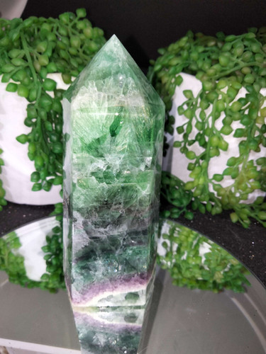 Rainbow Snowflake Fluorite Tower | Crystal D'Lites