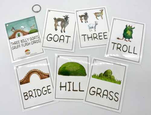 Three Billy Goats Gruff Laminated Flashcards - Goat, Educational Cards ...
