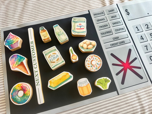 Grocery Store Checkout Play Mat, Market Dramatic Play, Cash Register ...