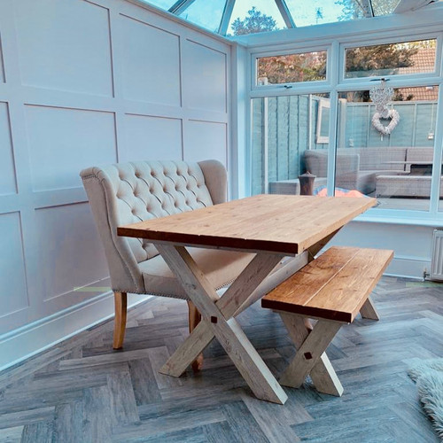 Wooden X Leg Table Only | HiddenHut Furniture