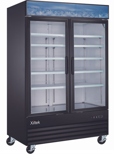 53" Double Swing Glass Door Merchandiser Refrigerator | Xiltek