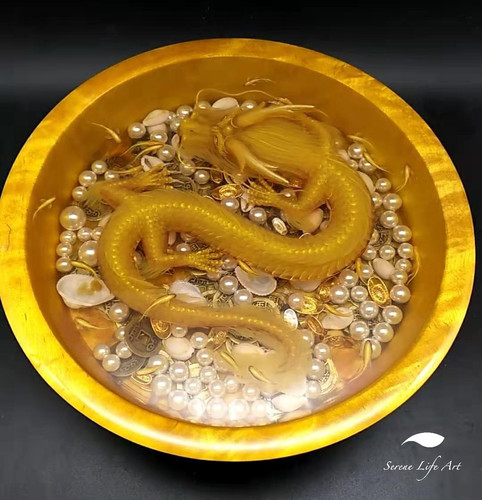 Wealthy Vritra and his Treasure | Dragon Painting Resin Art