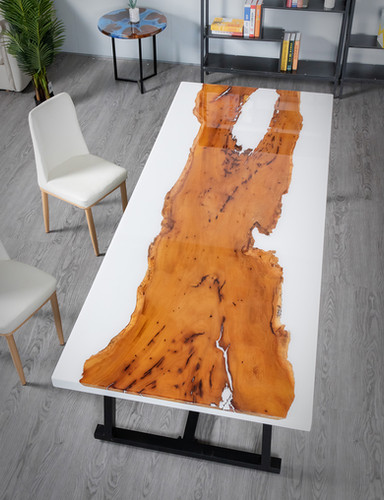 White Desert River Office Table | Resin Table
