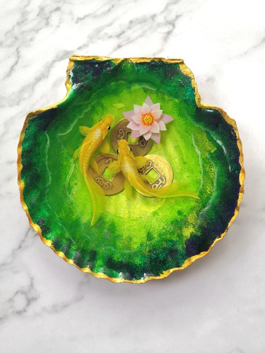 Elegant Emerald Green Fish Painting | Serene Life Art