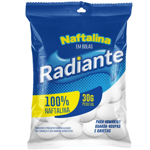 NAFTALINA EM BOLAS 30g RADIANTE | Linha Forte