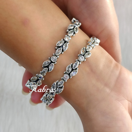 Buy Dual tone Leaf 925 Silver Bangles Online | Womens 925 Silver Jewellery