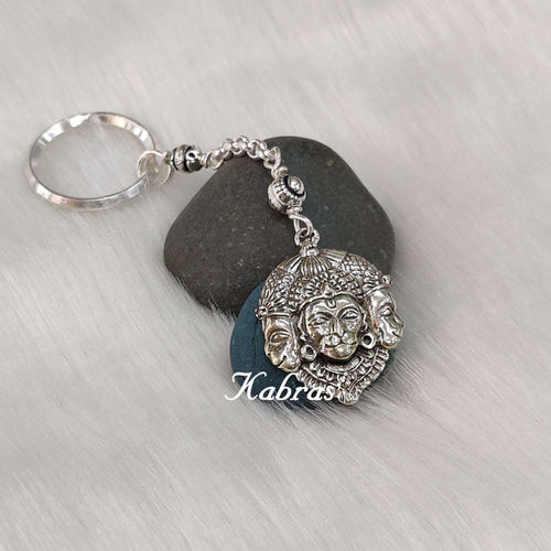 Teen Mukhi Hanuman Key Chain | Kabras' Jewels