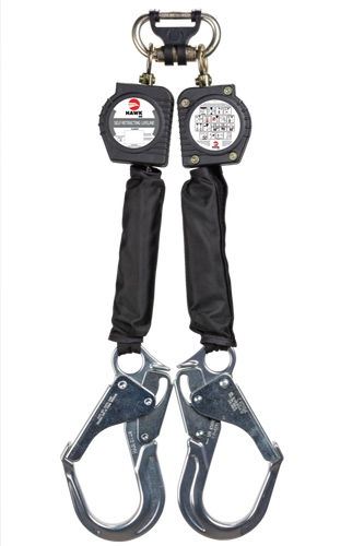 LINEA RETRACTIL HAWK TWIN DE CINTA CON GANCHOS GDE ALUMINIO ...