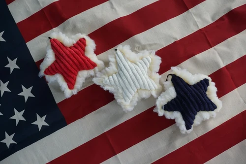 Red/White/Blue Plush Stars ~ HuggleHounds | Natural Dawg