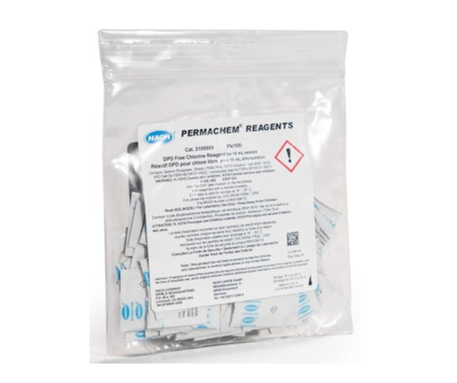 Free Chlorine DPD Reagent Powder Pillows, 10 mL, pk/100 | Aqa Scientific