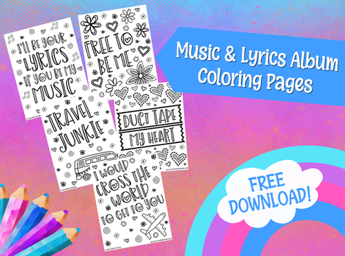Music & Lyrics Album Coloring Pages | Positively Delighted