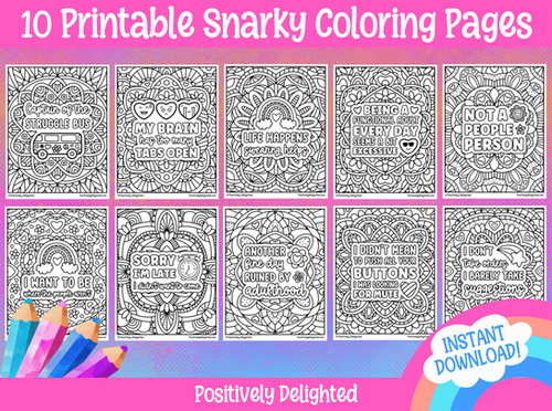 Snarky Coloring Page Bundle | Positively Delighted