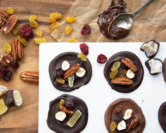 Chocolate Discs With Fruit And Nuts