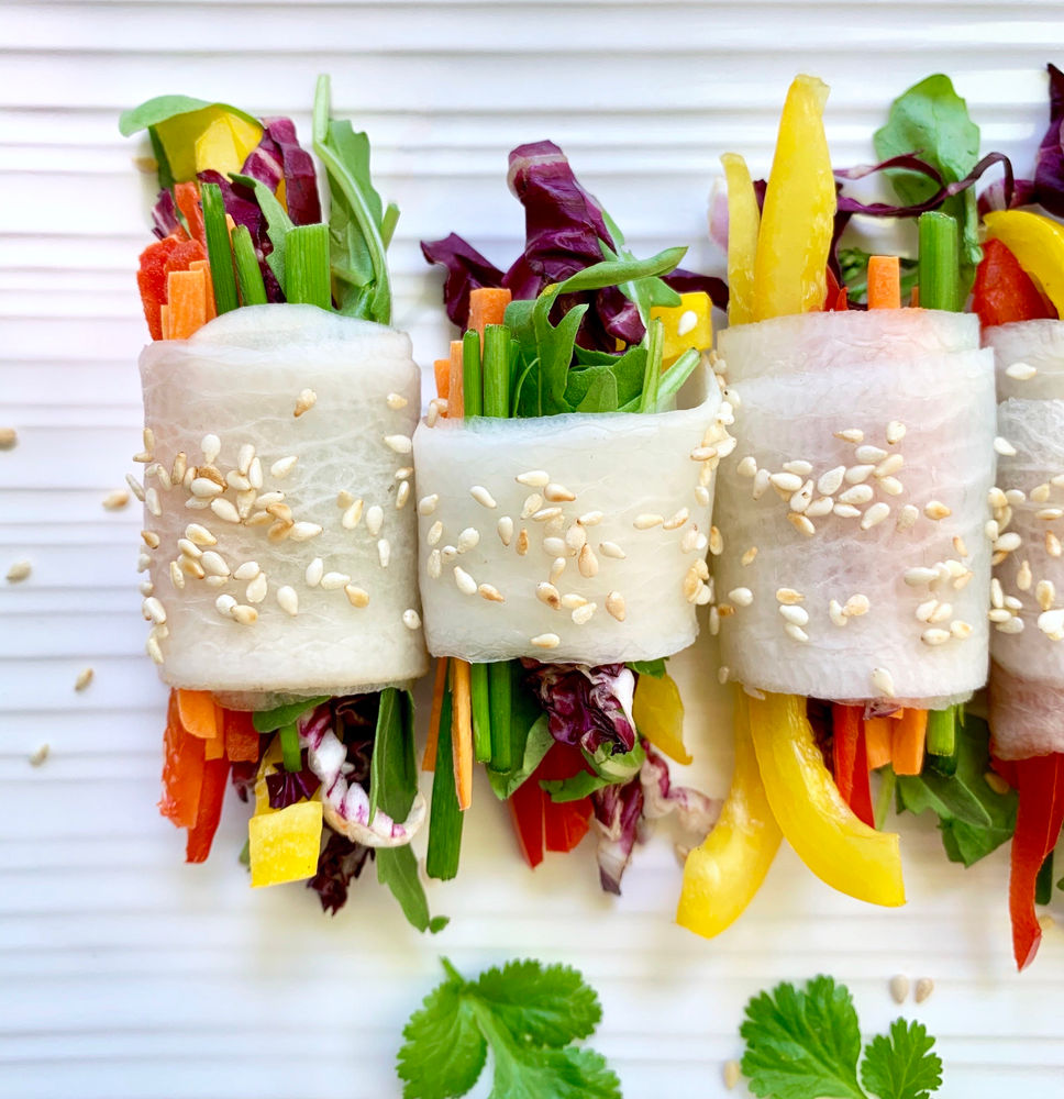 Daikon Radish Veggie Roll Ups