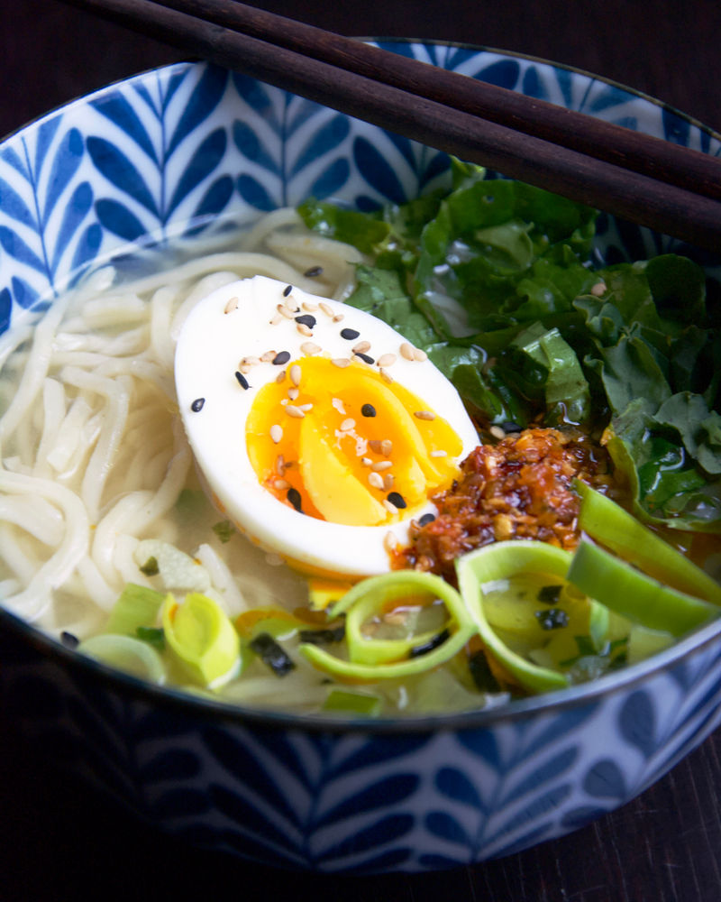 Miso, Leek & Noodle Soup