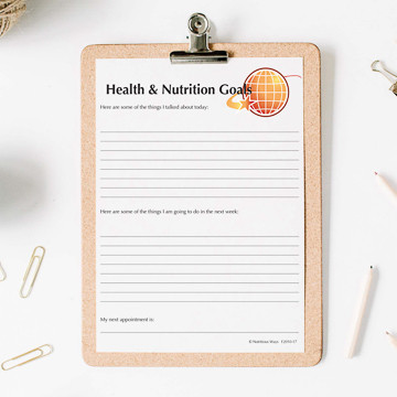 Health & Nutrition Goals Worksheet | nutritiousways