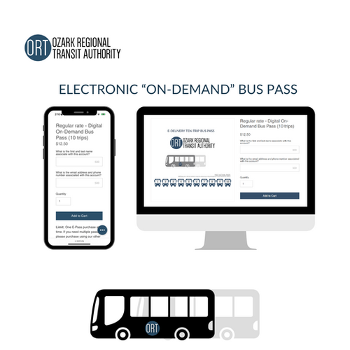 Regular rate - Digital On-Demand Bus Pass (10 trips) | OzarkRegionalTransit