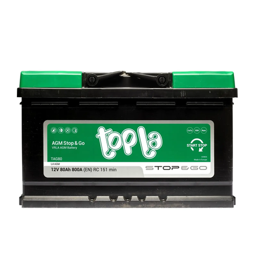 Topla EcoDry AGM 80Ah 800A | Battery Polska