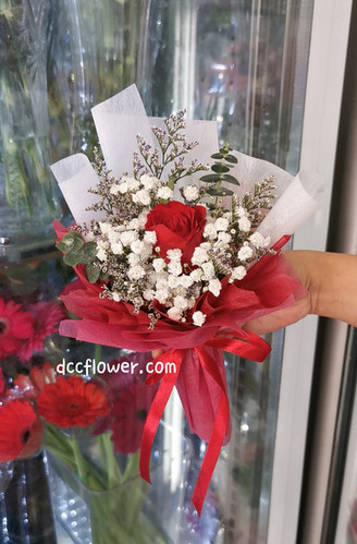 1 Red Rose Small Cheaper Bouquet | DCCFlower