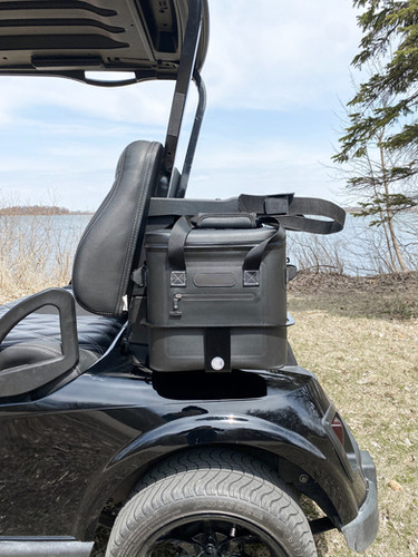 Cooler Caddie Mount Made for E-Z-GO RXV Cart and Rtic 12 Cooler.