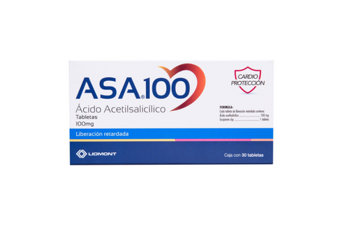 Asa 100 mg, caja con 30 tabletas | Transnacionales Gdl