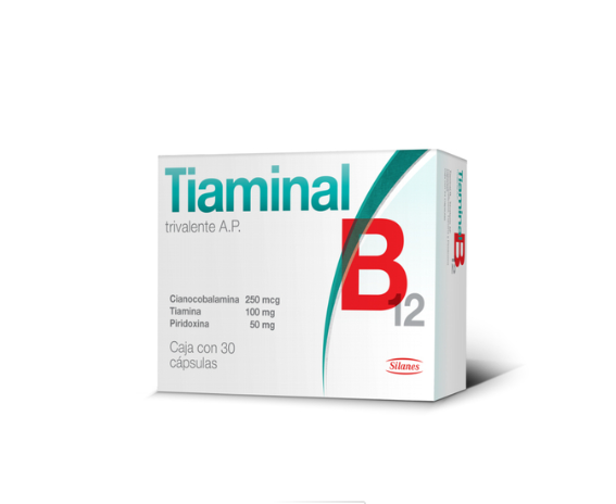 Tiaminal B12 trivalente AP 30 Cápsulas Caja | Transnacionales Gdl