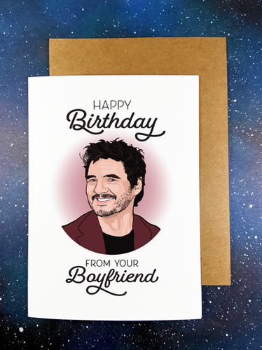 Pedro Pascal Birthday Greeting Card | The Red Swan Shop