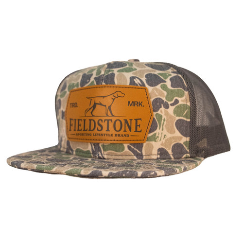 Backwoods Camo Leather Patch Hat (RH-175) | FIELDSTONE