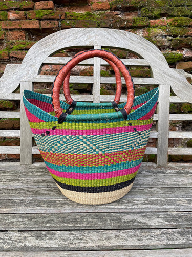 Frafra large U-shopper Bolga basket | Sass Ladies Boutique