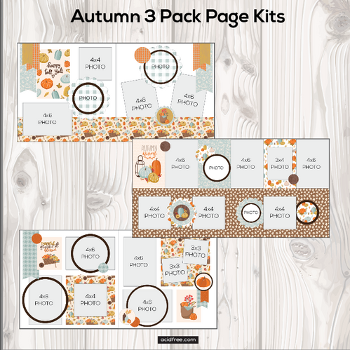 Autumn: 3 Pack Page Kits | Keller's Creations