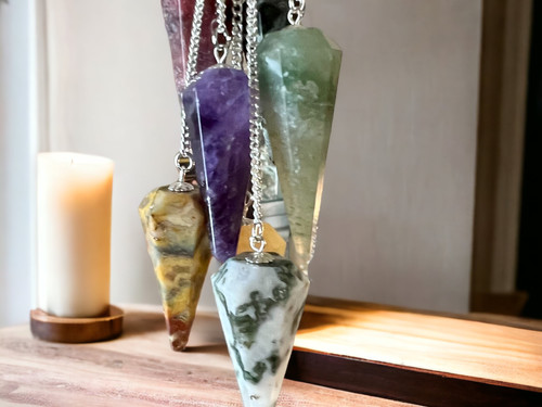 Crystal Pendulums Made from Natural Gemstones | BloomingWoodBoutique