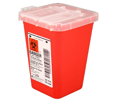 Impact® Sharps Container, 1 qt., Red/Translucent | Vitaltek