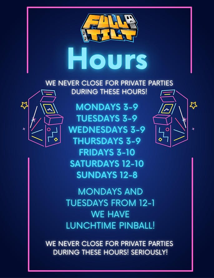 Arcade Games | Full Tilt Arcade & Pinball | La Porte