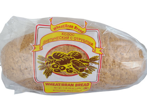 'NY BREAD' KOLOS WHOLEWHEAT W/BRAN FLAKES (с отрубями) 1LB | Slava Foods