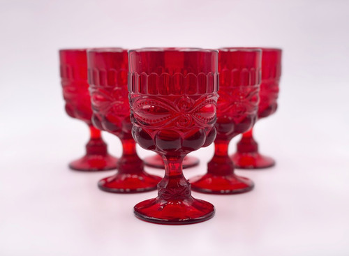 Mosser Glass 'Eye Winker Goblet' in 'Ruby Red' | BCM