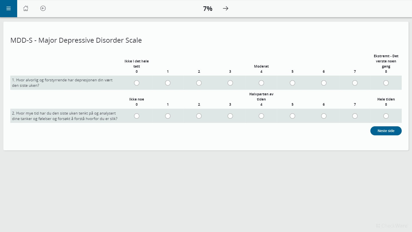 Major Depressive Disorder Scale