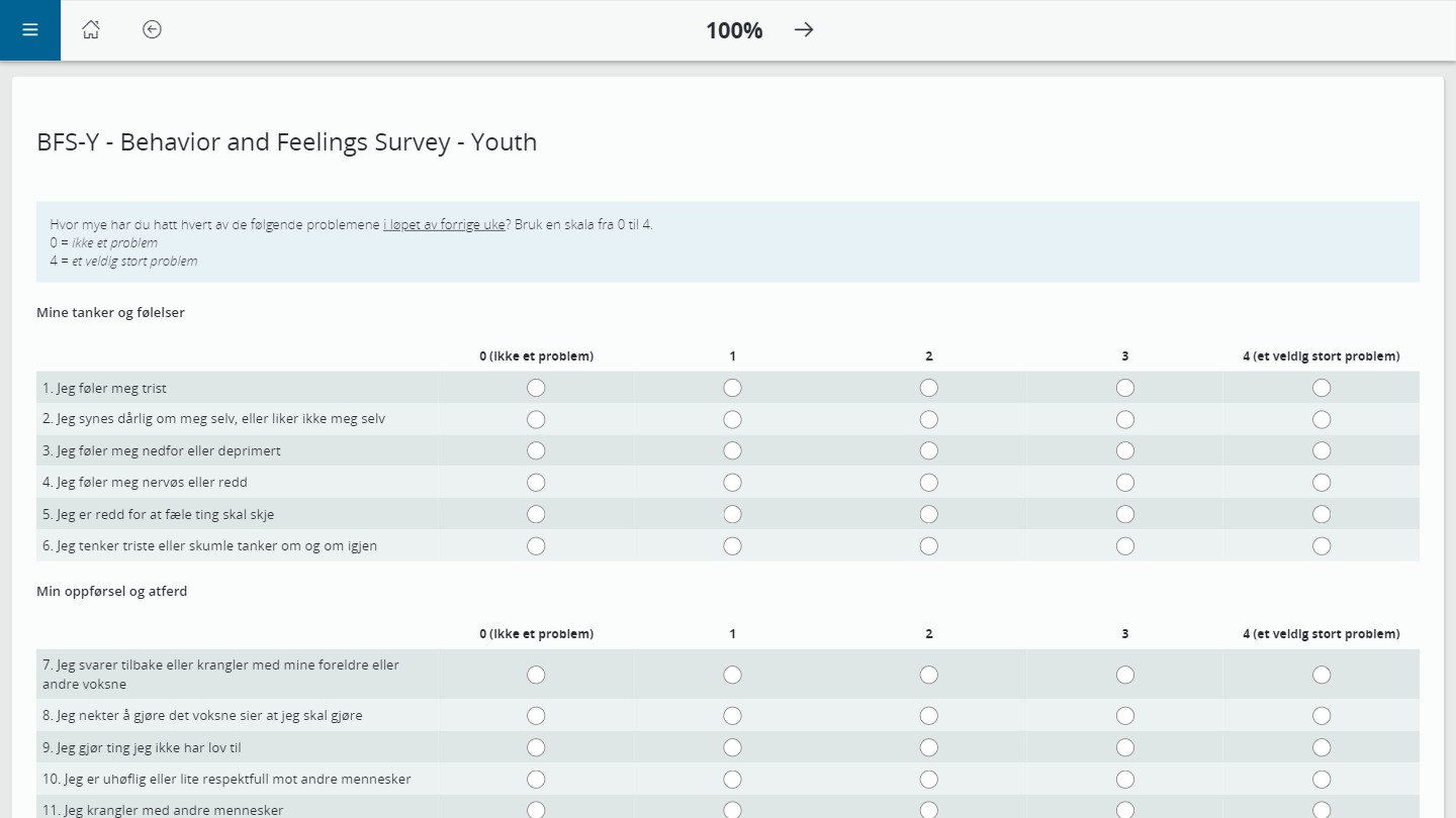 Behavior and Feelings Survey – Youth