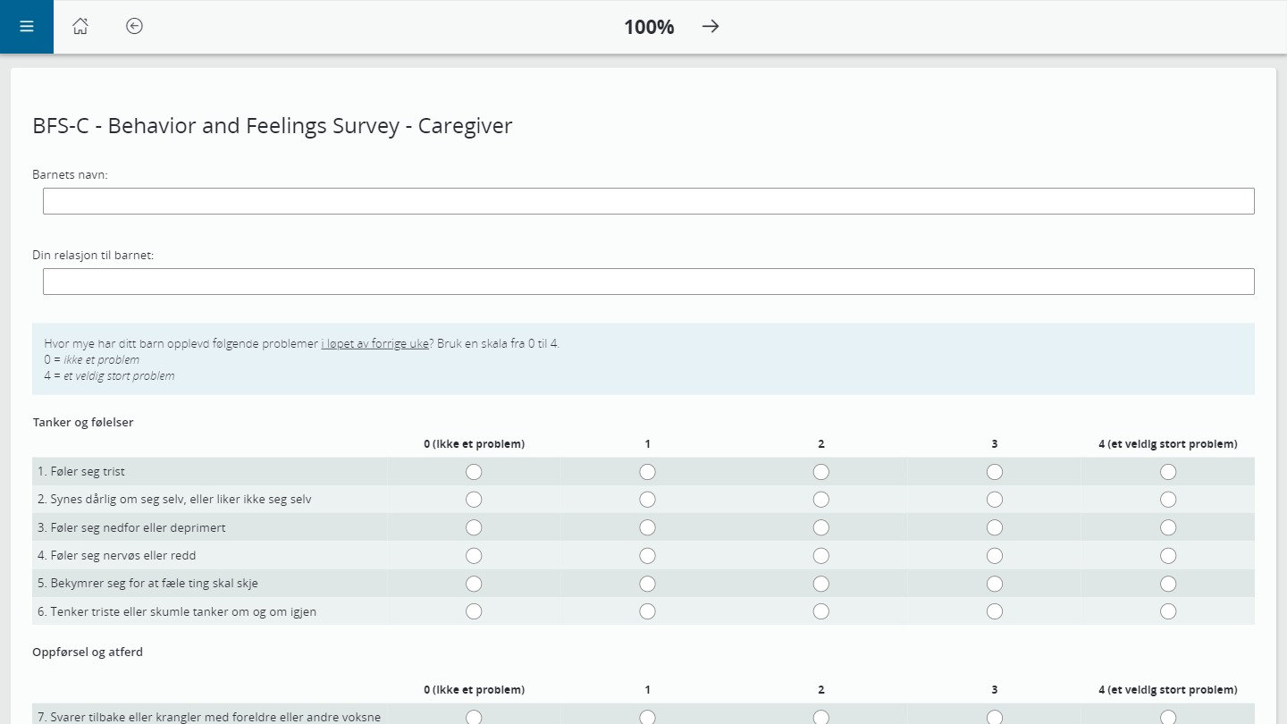 Behavior and Feelings Survey – Caregiver