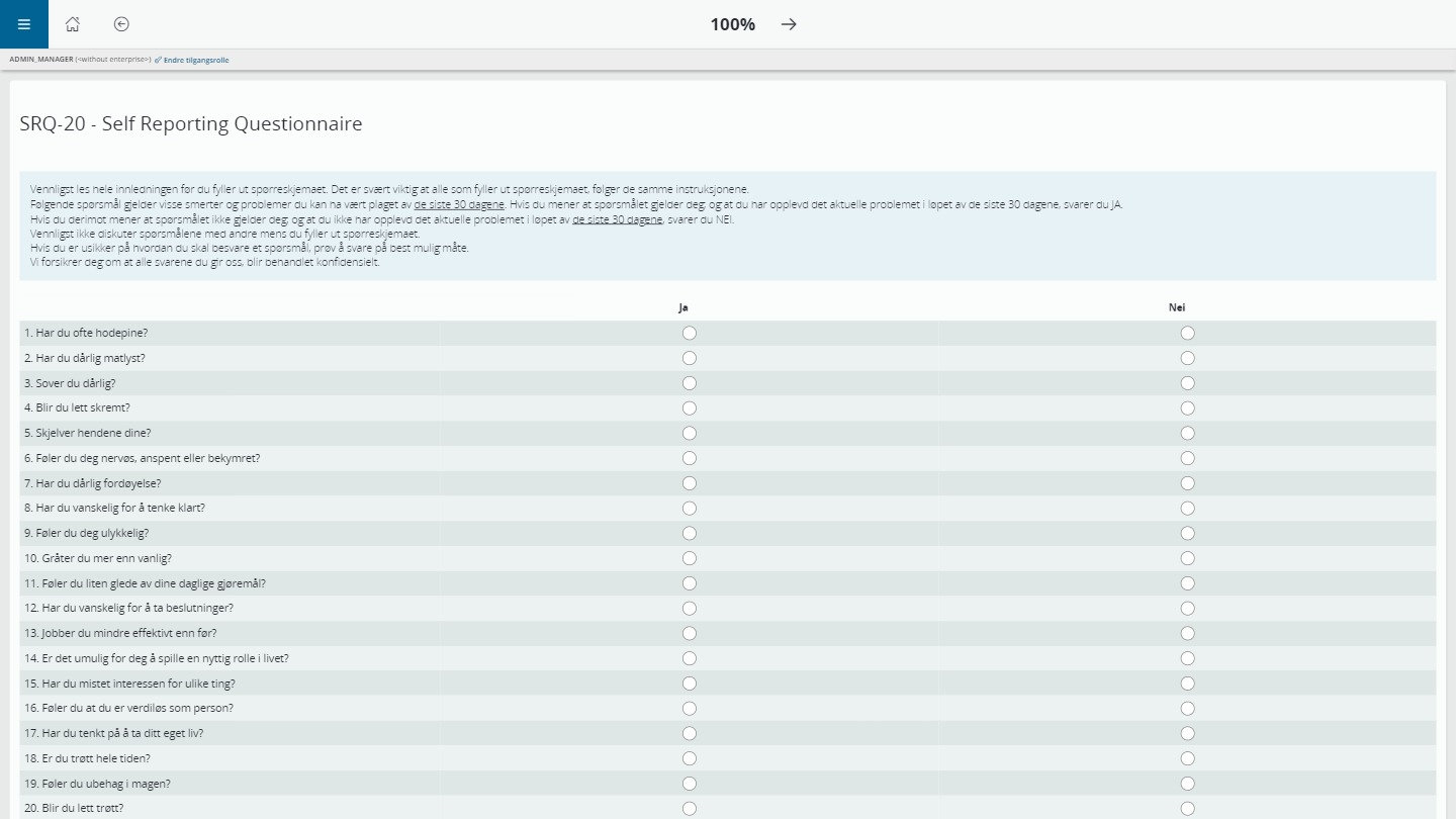 Self Reporting Questionnaire