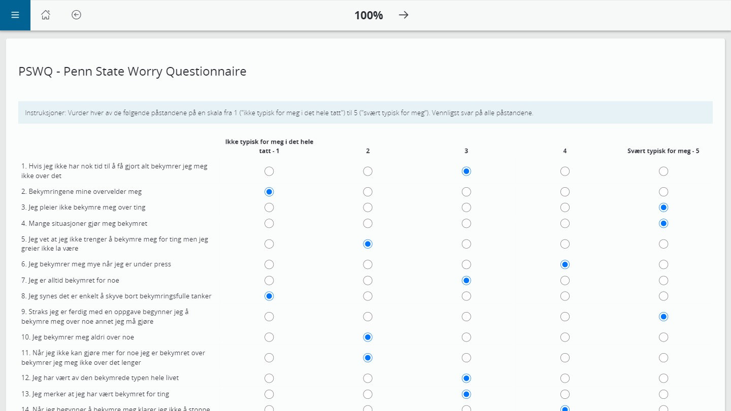 Penn State Worry Questionnaire