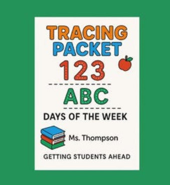 Tracing Practice Packet | Days of the Week, Numbers 1 to 20 & Alphabet ...
