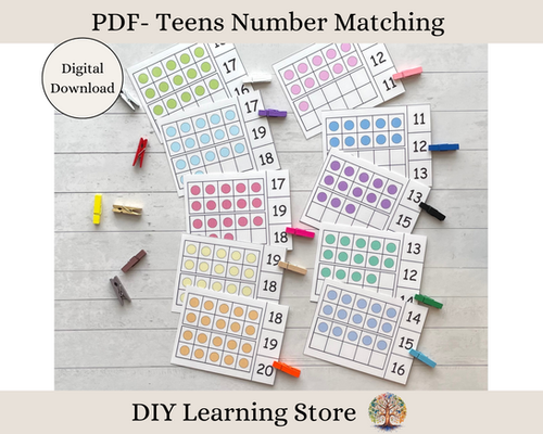 Teens Number Matching | Diylearning