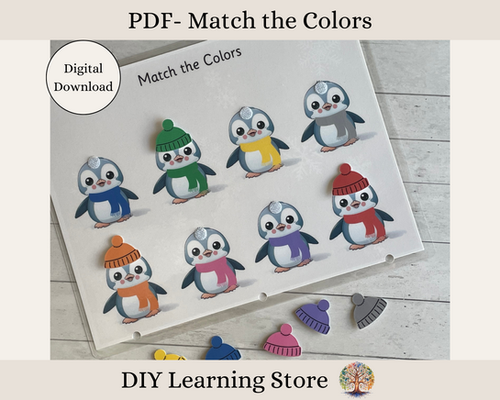 Match the colors- Winter themed activity page | Diylearning