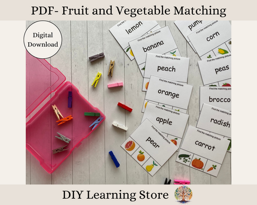 Fruit and Veggie Matching | Diylearning