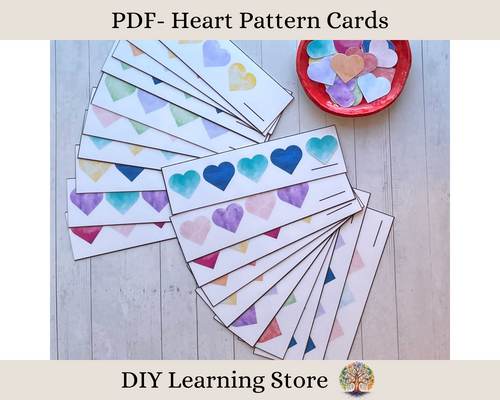 Heart Patterns - Valentine's Day themed activity cards | Diylearning